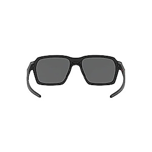Oakley Men's OO4143 Parlay Rectangular Sunglasses, Matte Black/Prizm Black Polarized, 58 mm