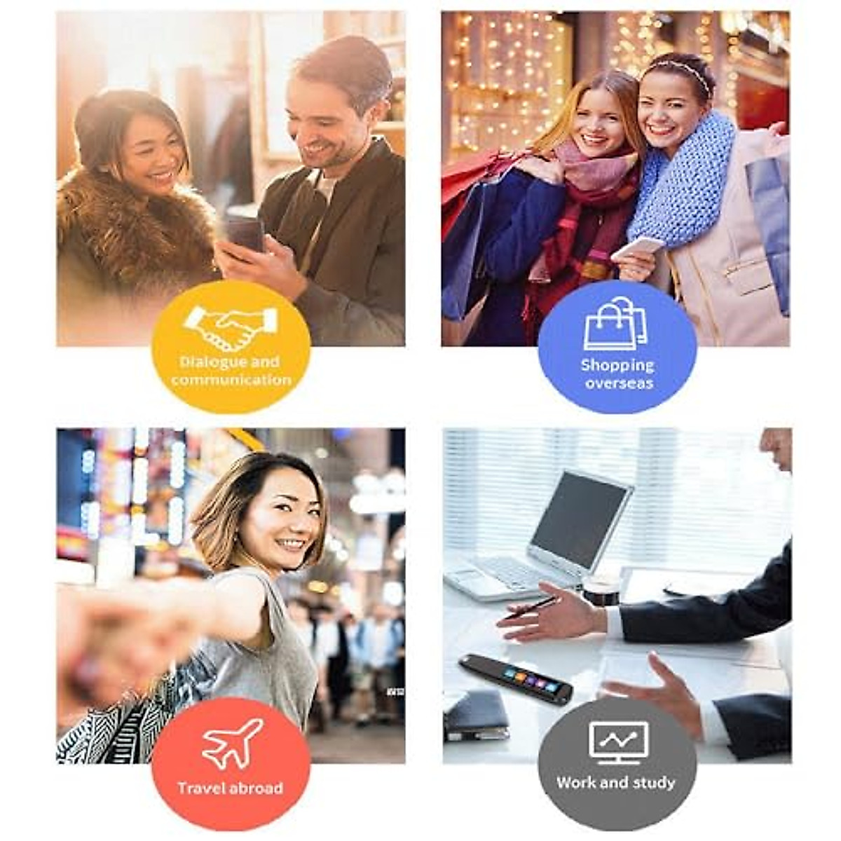 Upgrade Translation Scanning Pen, Text to Speech Device for Dyslexia, Real-time Multifunctional Pen Scanner with LCD Touchscreen, Support 12 Languages Offline Scanning Translation (Black)