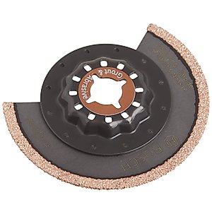 BOSCH OSL212CG 1-Piece 2-1/2 In. Starlock Oscillating Multi Tool Grout & Abrasive Carbide Grit Segmented Saw Blade for Applications in Grout Removal
