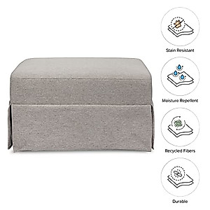Namesake Crawford Gliding Ottoman in Performance Grey Eco-Weave, Water Repellent & Stain Resistant, Greenguard Gold & CertiPUR-US Certified