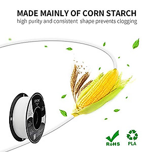 ERYONE PLA Plus Filament 1.75mm PLA+ 3D Printer Filament +/-0.03mm, 1kg (2.2lbs)/ Spool, White
