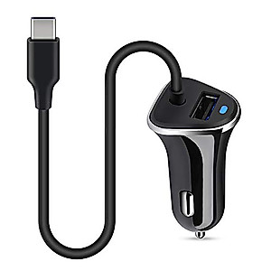 USB Type C Car Charger,Quick Charge 3.4A USB Car Adapter with 3ft Type C Charging Cable for Samsung Galaxy S23 Ultra S22 S21 S20 A10e A20 A50 A51 A52 A70 S10 S9 S8 Plus,Note 20/10,LG G8 G7 V40 V35 V60