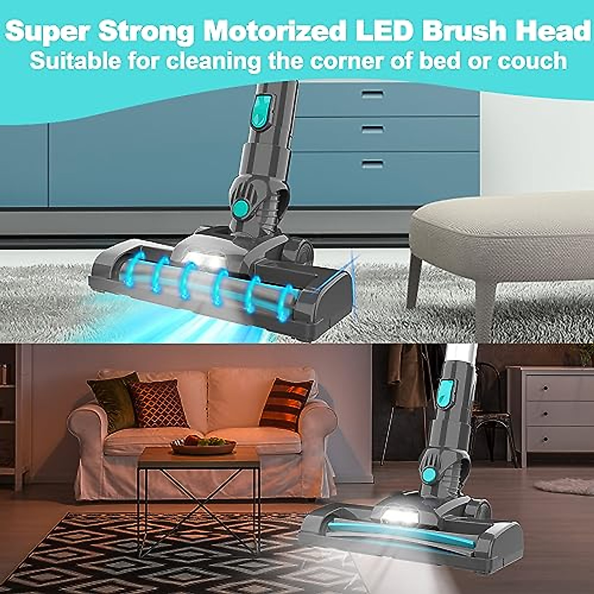 14000+ Positive 5.0 Rev ie ws Cordless Vacuum, 210W Vacuum Cleaner 25KPA Powerful Suction with 2200mAh Powerful Lithium Batteries, Up to 35 Mins Runtime Handheld Vacuum Cleaner for Hard Floor
