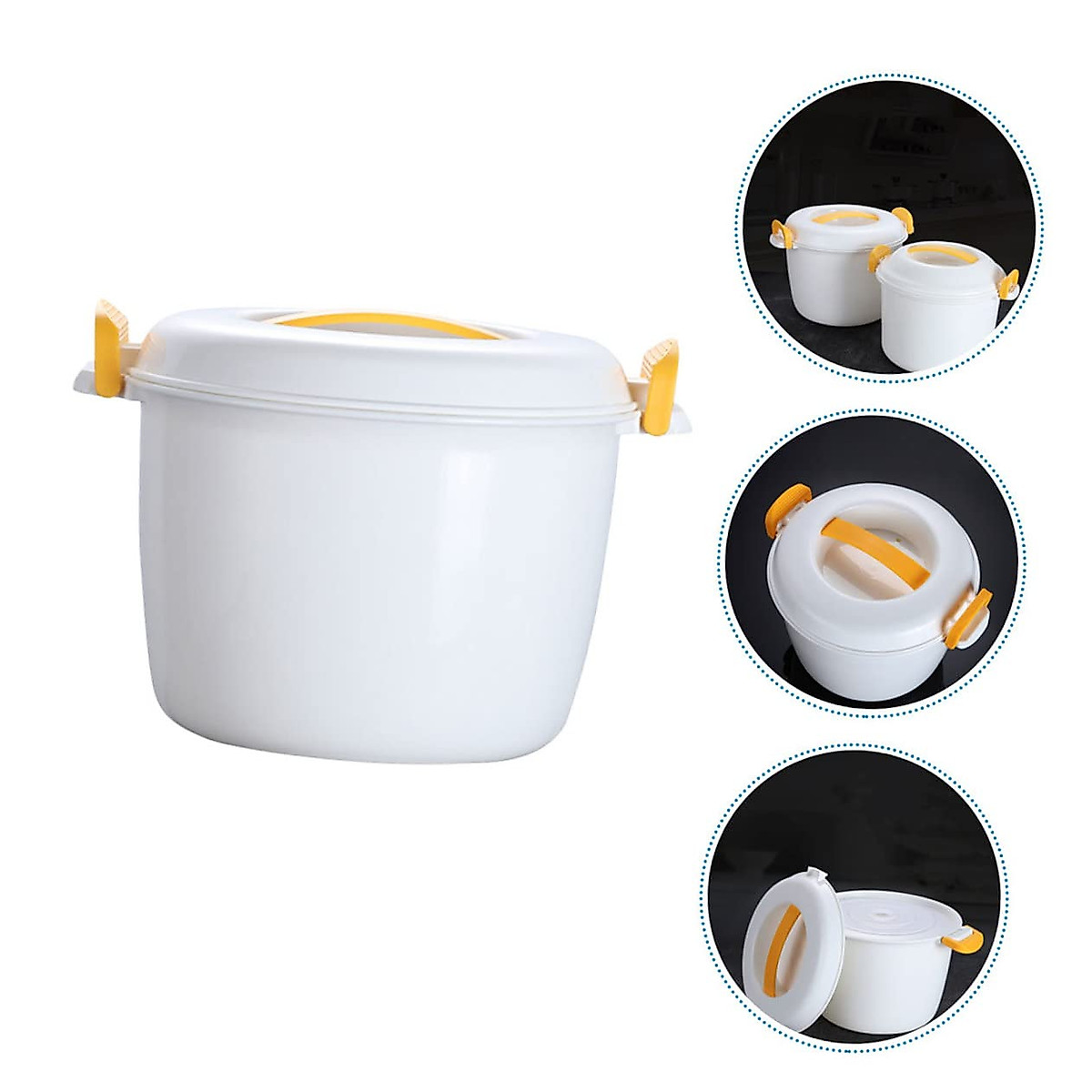 Luxshiny 2pcs Rice Cooker Kitchen Microwave Steamer Dash Egg Cooker Pasta Pot Microwave Veggie Steamer Oven Rice Steamer Steaming Utensils Microwave Soup Plastic Heater Miniature Travel