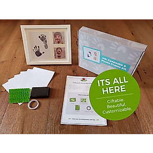 Ultimate Baby Ink Hand & Footprint Kit – Safe Ink Pad Stamp, Paper, Frame, & Stencil for Baby Shower, Registry, Newborn, New Mom Gifts