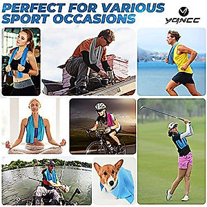YQXCC 4 Pack Cooling Towel (40"x12") Cool Cold Towel for Neck, Microfiber Ice Towel, Soft Breathable Chilly Towel for Yoga, Golf, Gym, Camping, Running, Workout & More Activities