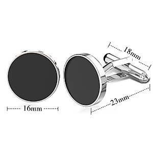UHIBROS Cufflinks For Men, 316L Stainless Steel Tuxedo Shirt Cuff Links Accessories, Unique Business Groom Wedding Black Silver Gold Jewelry for Son, Father, Husband, Boyfriend