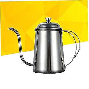 COLLBATH 1pcs Stainless Steel Water Jar Gooseneck Kettle Long Mouth Teapot Drip Kettle Espresso Kettle Espresso Coffee Maker Long Mouth Water Jar Narrow Spout Coffee Pot Water Jugs Machines