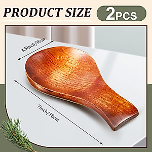 Gerrii 2 Pieces Spoon Rest for Stove Top Spoon Holder for Kitchen Counter Rustic Wooden Fish Shape Holder for Cooking Spatula Utensil Farmhouse Counter Coffee Bar Dining Table Accessories