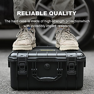 Air Compressor Waterproof Hard Case Compatible with Milwaukee M18 Inflator 2848-20, Air Pump Carrying Bag for Milwaukee Tools, Storage Holder for Battery Pack 18V 3.0 to 6.0 Ah - Black (Only Case)