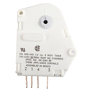 AP2592907 Refrigerators Defrost Timer for Frigidaire,120V 6 Hour 21 Minutes 215846604 Timer Fits Fridge and Freezers by Ketofa