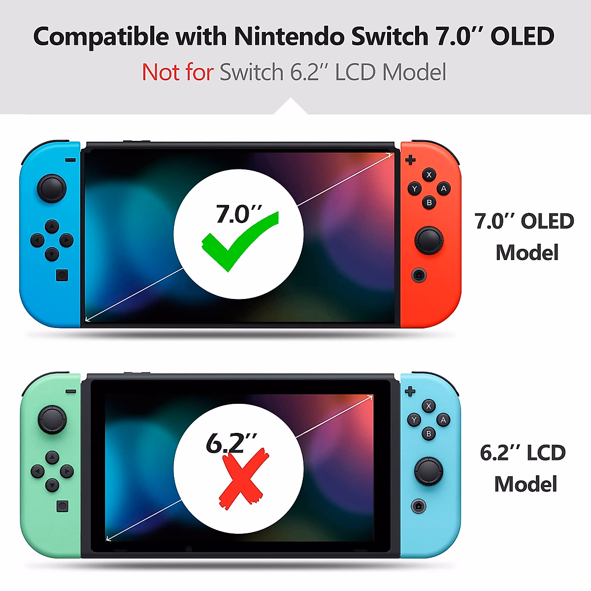 TERIOS Switch Controller Grip Compatible with Nintendo Switch 7.0'' OLED, Fast Charging 5000mAh Portable Rechargeable Backup Battery with Charger Station Console Ergonomic Design