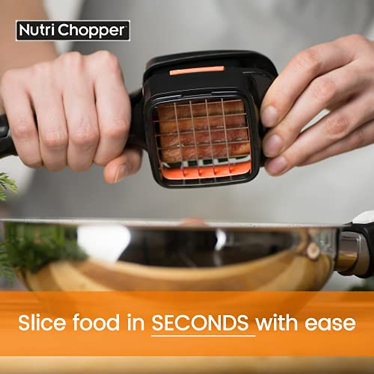 Nutrichopper with Fresh-keeping container Vegetable Chopper Onion Chopper Egg Slicer - Chops, Slices, Cubes, Wedges Multi-purpose Food Chopper with Stainless Steel Blades Veggie Chopper As Seen On TV