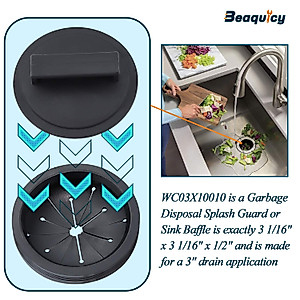 Beaquicy Garbage Disposal Splash Guards and Stopper Set - 3 Pack Sink Baffle Disposal with 1 Pack Sink Stopper