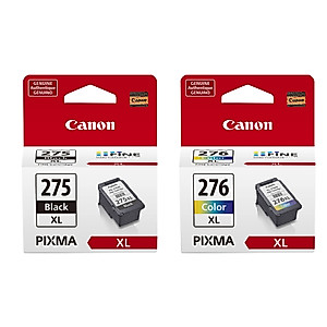 Canon PG-275 XL Black (4981C001) and CL-276 XL Color High Capacity Ink Cartridges (4987C001) - Retail Packaging