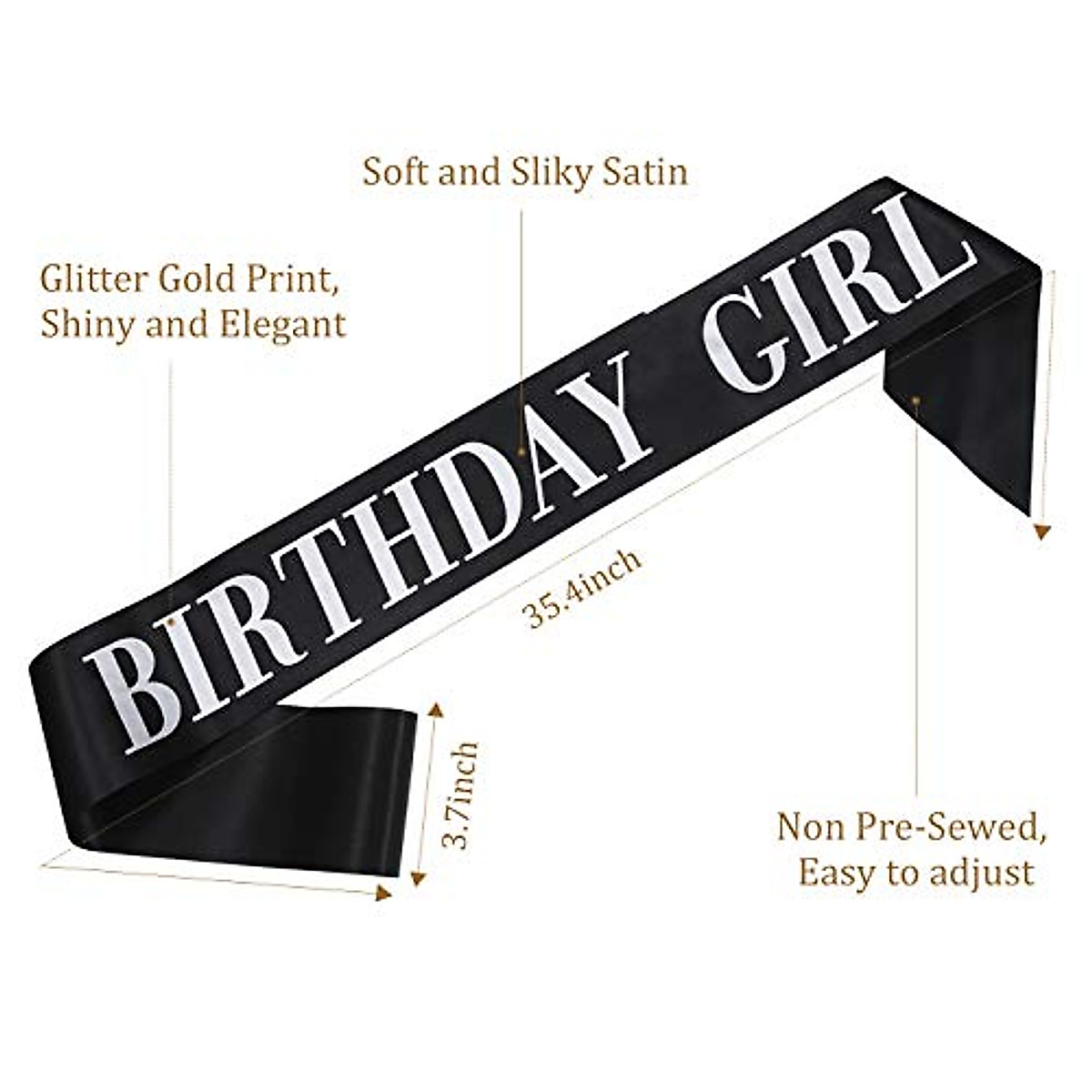 BABEYOND Crystal Birthday Tiara Crown Princess Birthday Crown Hair Accessories Set Happy Birthday Crown Tiara with Sash for Women(Silver and Pink)