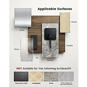 WNXSLOAD Adhesive Hooks Heavy Duty, Adhesive Wall Hooks for Hanging, Towel Hooks for Coat/Robe/Towels Stick on Bathroom/Kitchen, No Drill Coat Hooks, 4 Pack, Black