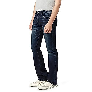 Buffalo David Bitton mens Slim Boot King Jeans, Whiskered and Sanded Indigo, 32W x 30L US