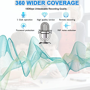 64GB Digital Voice Recorder Voice Activated Recorder for Lectures Meetings - Wohlman 4880 Hours Sound Audio Recorder Dictaphone Recording Device with Playback,Password