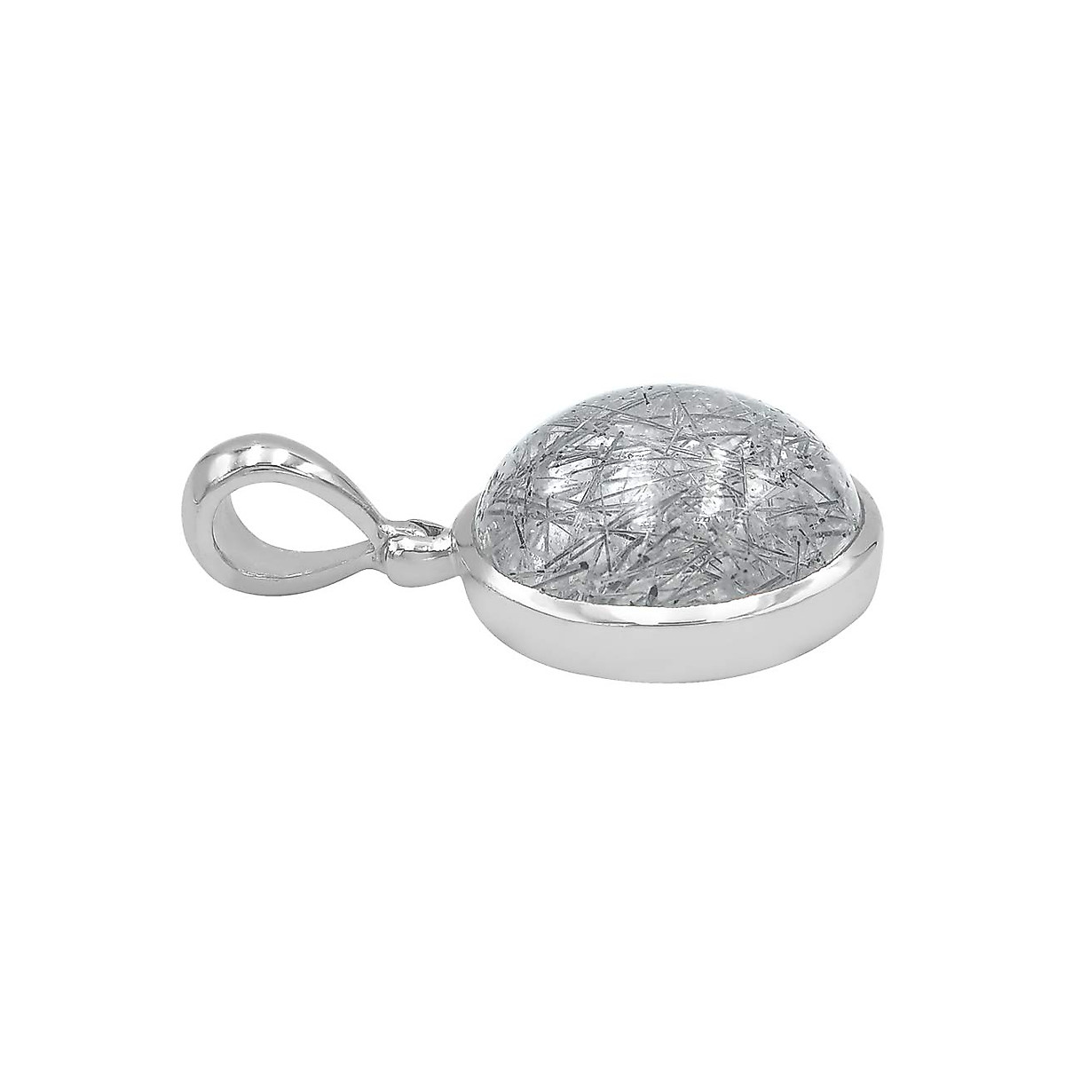 Starborn Silvery Tourmalinated Quartz Pendant in Sterling Silver