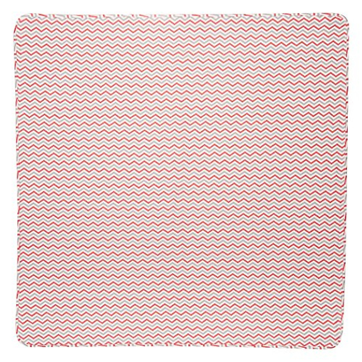 Trend Lab Coral and Gray Chevron Flannel Swaddle Blanket - Chevron Print Cotton, Coral, Gray and White, 48 in x 48 in