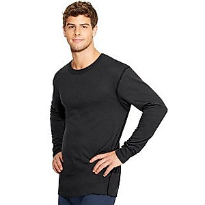 Duofold Men's Mid-Weight Wicking Crew Neck Top, Black, XX-Large