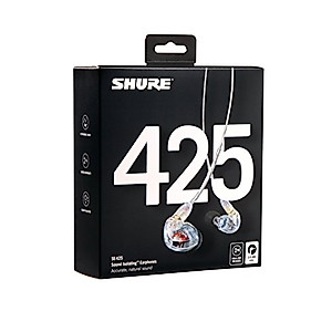 Shure SE425 PRO Wired Earbuds - Professional Sound Isolating Earphones with Detailed Sound, Dual-Driver Hybrid, Secure in-Ear Fit, Detachable Cable, Durable Quality - Clear (SE425-CL)