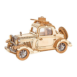 Rowood 3D Puzzles for Adults, Model Car Kits, DIY Wooden Toys Craft Gift on Birthday Christmas for Boys-Vintage Car