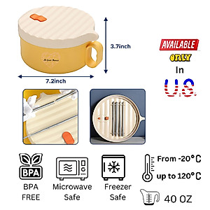 AI LOVE PEACE Microwave Ramen Bowl Microwavable Noodle Cooker with Lid for Dorm Room Essentials Instant Ramen Maker - BPA Free Microwave Safe Soup Bowls - Gifts for College Freshmen,Holiday Gift