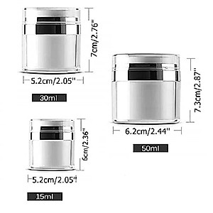 Airless Pump Jar Airless Pump Bottle Cream Jar Vacuum Bottle Dispenser with Pump Vacuum Moisturizer Jar Refillable Travel Cream Empty Bottle Lotion Pump Containers Cosmetic Jar Empty Cream Cans