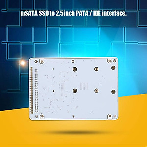 Ciglow Hard Drive Box mSATA SSD to 2.5 inch 44 Pin IDE Adapter with Case, Notebook Laptop PATA/IDE Hard Drive Enclosure Adapter(White)