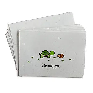 Sugartown Greetings The Turtle & The Snail Nature Thank You Cards - 24 Cards & Envelopes