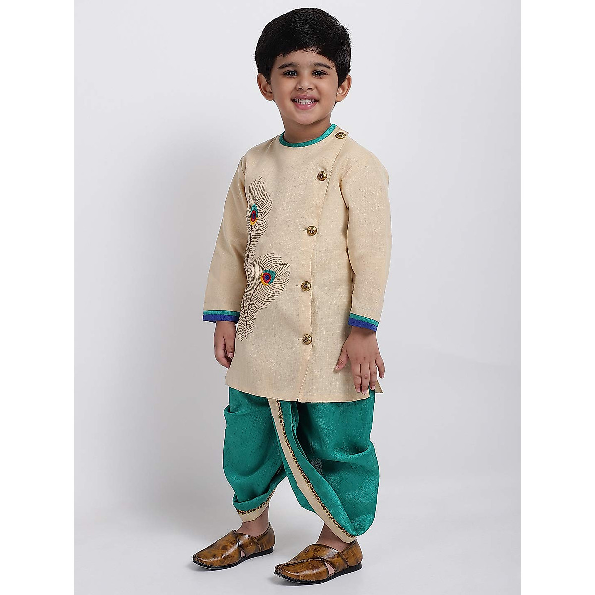 AHHAAAA Kids Ethnic Festive and Party Wear Cotton Kurta and Dhoti Pant Set for Baby boys