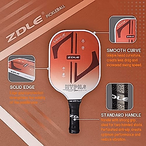 Zdle Pickleball Paddles Pickleball Set of 2, 16 mm Glass Fiber and Thicker Polypropylene Core,8 OZ Lightweight Pickleball Paddle Pickleball Rackets Pickle Ball Raquette Set of 2