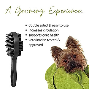 Curry on a Stik' - Dog Brush for Shedding, Grooming, Bathing, & Therapeutic Massage Tool - For Long & Short Haired Dogs - Decreases Shedding & Increases Coat Health - Veterinarian Approved - Ergonomic
