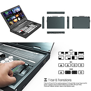AVMATRIX PVS0615U 15.6 Portable 6-Channel SDI/HDMI Multi-Format Streaming Switcher Real Time Live Streaming Multi Camera Production (PVS0615U)