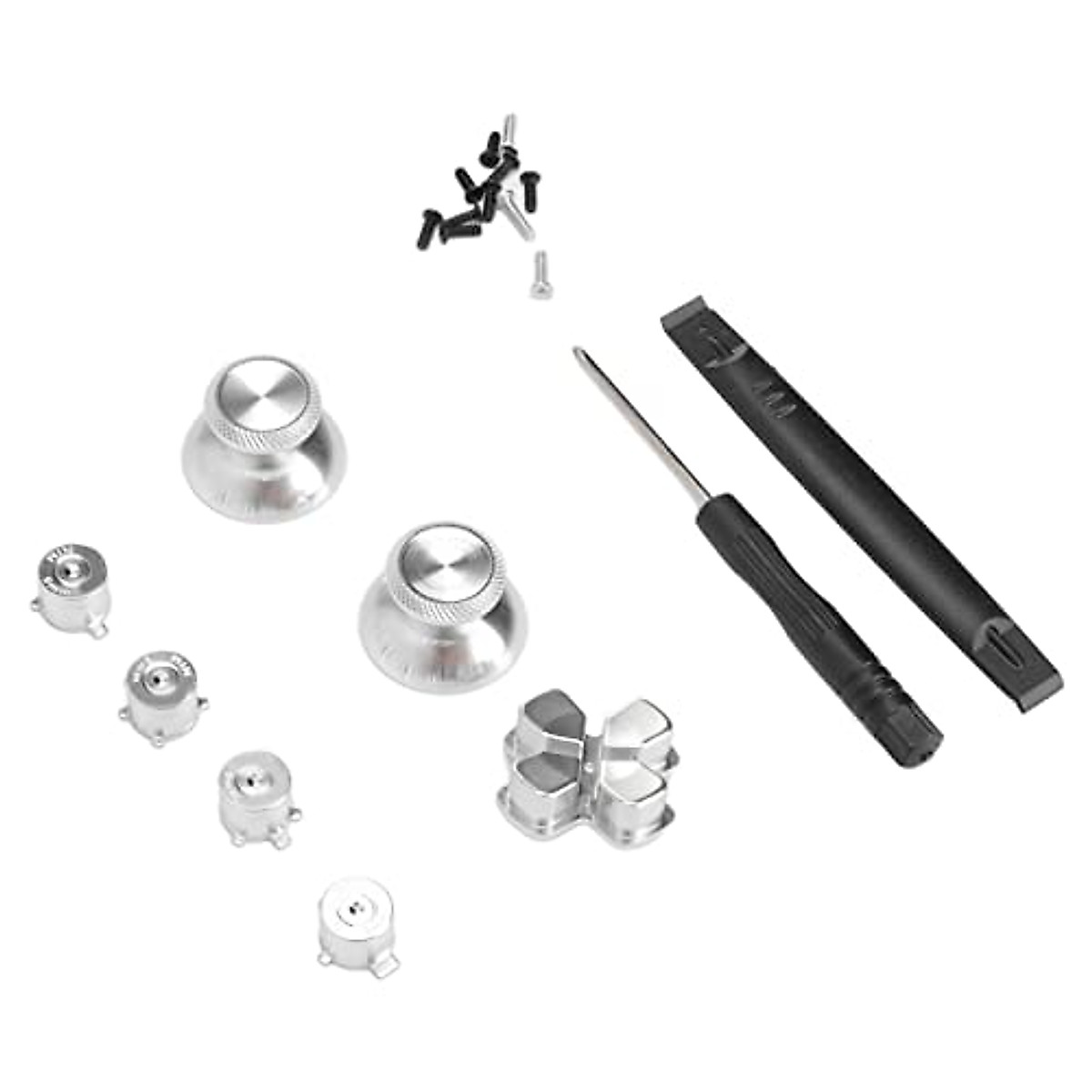 Game Controller Buttons Replacement Kit, Practical Concave and Convex Design D Pad Replacements Kits Comfortable Reduce Thumb Fatigue for Game Controller (Silver)
