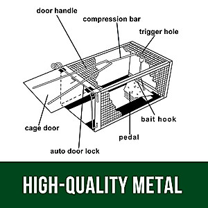 Garsum Humane Mouse Trap, Squirrel Trap, Live Animal Trap, Rodent Cage Catch Mice, Squirrels, Chipmunks, Hamsters for Indoor and Outdoor, Catch and Release, 1 Trap