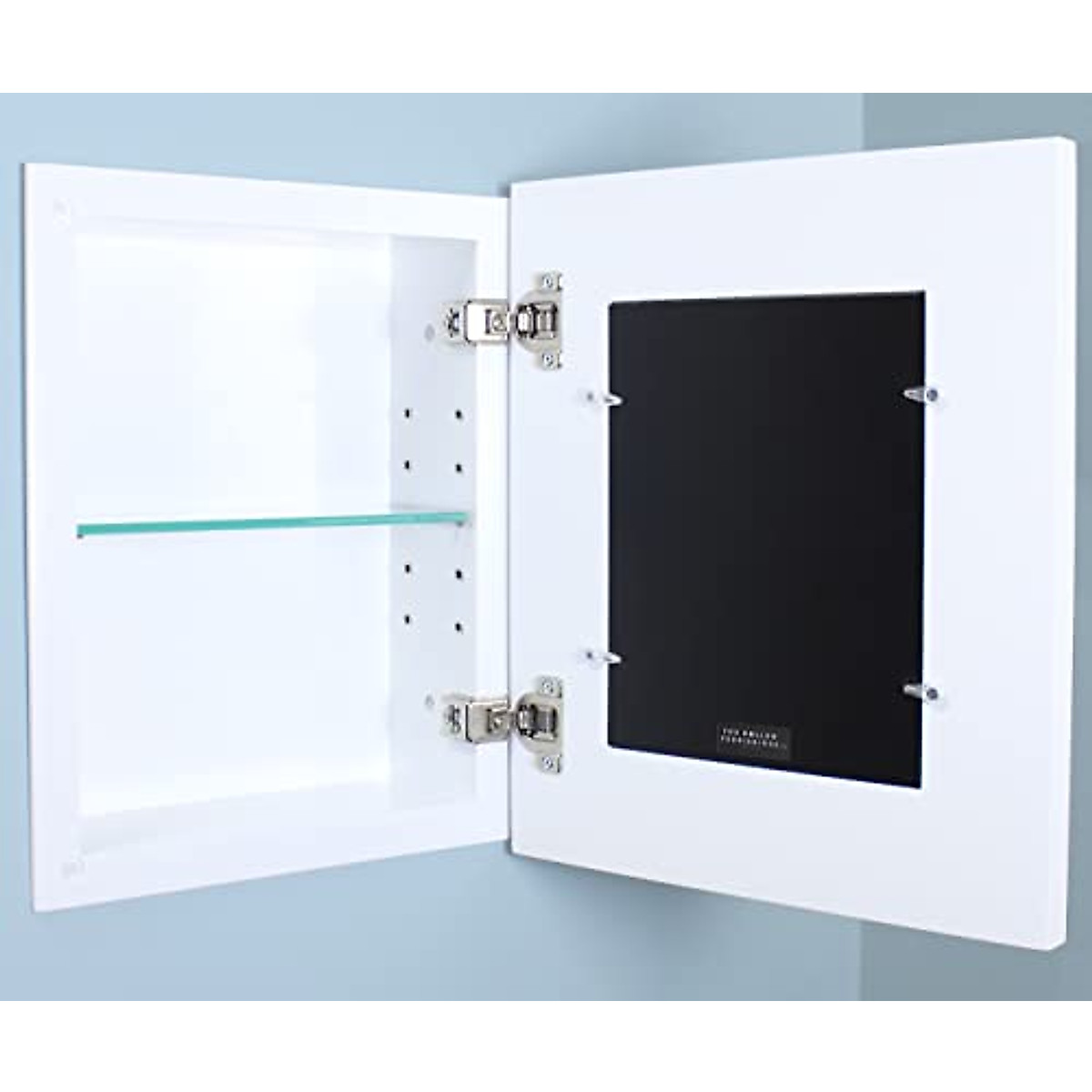 Fox Hollow Furnishings 11x14 Compact Portrait Recessed Mirrored Medicine Cabinet (White)