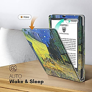 TNP Case for 6" All-New Kindle (2022 Release) 11th Generation, Multi-Angle Cafe at Night Stand, Multi-View Vertical Flip Cover with Auto Sleep and Wake for Amazon 6-Inch Kindle E-Book Reader