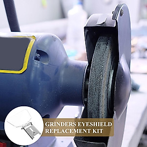 for Bench Grinder, 2Pcs Bench Grinder Guards, Safety , Stainless Steel Case Tool, Shield Attachment Accessories Grinder Eyeshield Replacement Kit for Most Bench Grinders