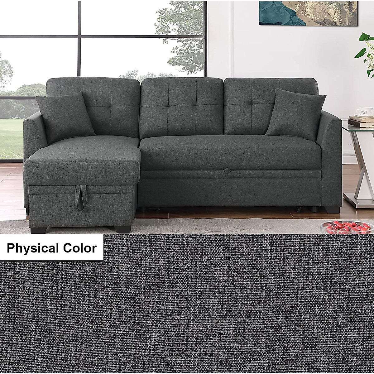 Sleeper Sofa, Sofa Bed for Living Room Grey Small Sleeper Sectional Pull Out Bed Couch