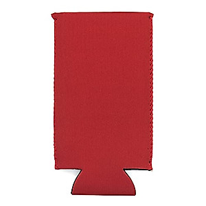 Snertz 10 Pack Slim Can Cooler Red Blank DIY Sublimation Durable Neoprene Insulated Skinny Beer, Seltzer,Can Holder Cooler Sleeve Coolies Fits 12 Oz Cans.