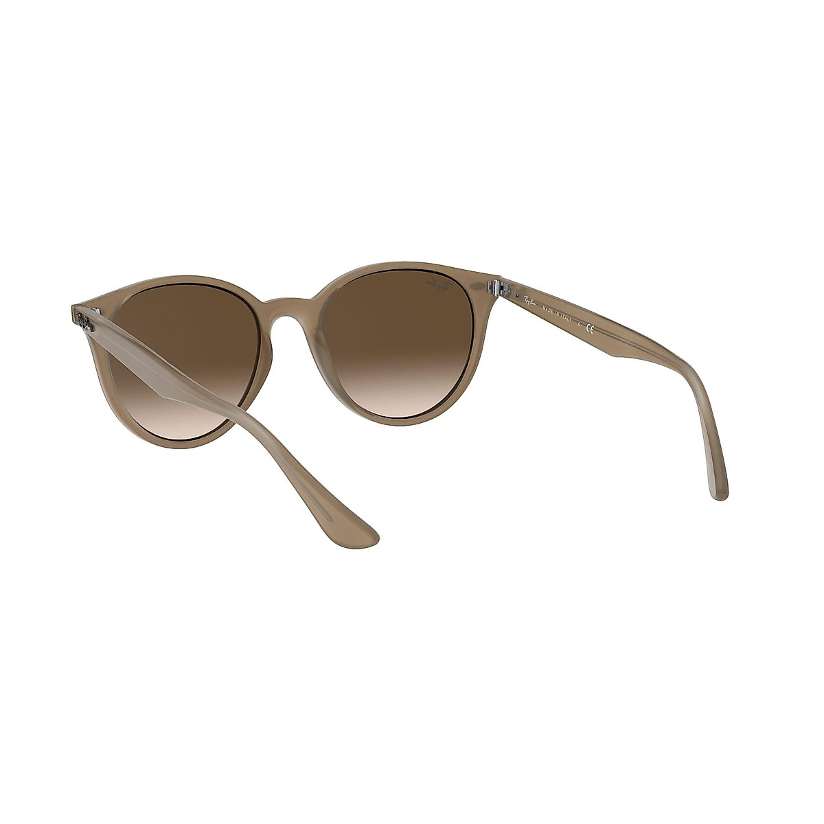 Ray-Ban RB4305 Round Sunglasses, Opal Beige/Brown Gradient, 53 mm