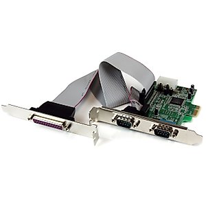 StarTech.com 2S1P Native PCI Express Parallel Serial Combo Card with 16550 UART - PCIe 2x Serial 1x Parallel RS232 Adapter Card , TAA (PEX2S5531P)