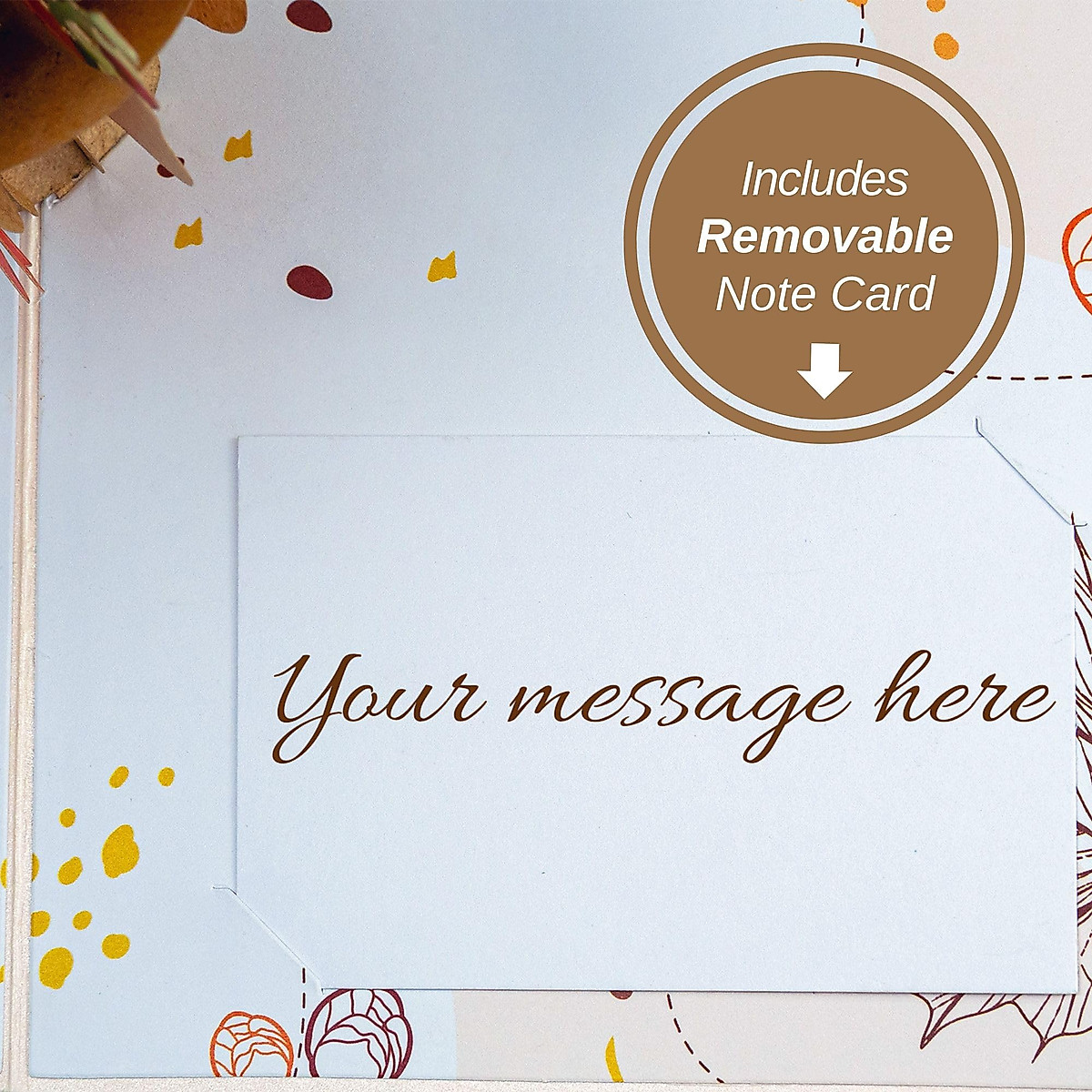 Paper Love Flower Bouquet Pop Up Card, Handmade 3D Popup Greeting Cards, For Fall Season, Birthday, Thanskgiving, Anniversary, Wedding, Get Well, All Occasion or Just Because | 5" x 7" Includes