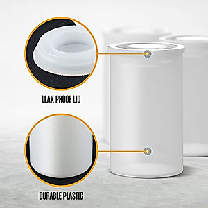 Houseables Film Canisters w/ Caps, 60 Pk, 35MM Empty Camera Reel Containers, for Rockets, White, 8 OZ, 2" H, 1" W, Plastic, Films Developing Processing Tube, Roll Case, Small Accessories, Storage