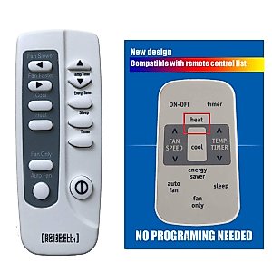 Replacement for Frigidaire Air Conditioner Remote Control Model Number: RG15E/E-ELL RG15E/E-ELL1 (Part Number: 5304477003 5304492053 5304483073)