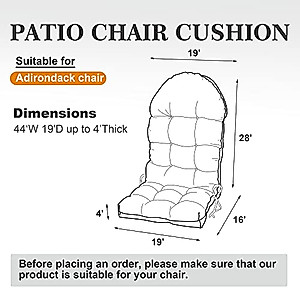 PNP HWJIAJU Patio Chair Cushion for Adirondack, High Back Rocking Chair Cushion 44x19x4 inch, Outdoor Seat Back Chair Cushion Sunscreen and Fade-Resistant (Lake Blue, 1)