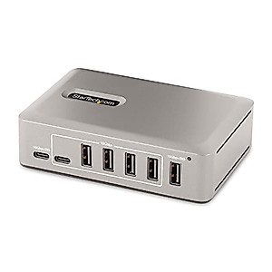 StarTech.com 10-Port USB-C Hub - 8x USB-A/2x USB-C - Self-Powered w/65W Power Supply - USB 3.1 10Gbps - Desktop/Laptop USB Hub w/USB-IF Certified 3ft Locking Cable, USB C Splitter (10G8A2CS-USB-C-HUB)